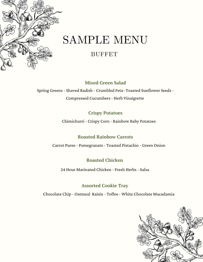 Sample Menus – Personal Chefs In Chicago